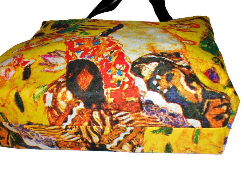 Gustav Klimt 'lady With Fan' Art Nouveau Canvas Tote Bag - Etsy