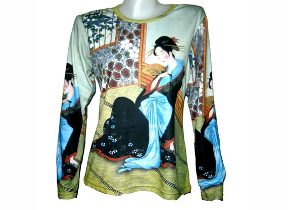 D2D Beauty Japanese Geisha Fan Kimono in Room Vintage Asian | Etsy