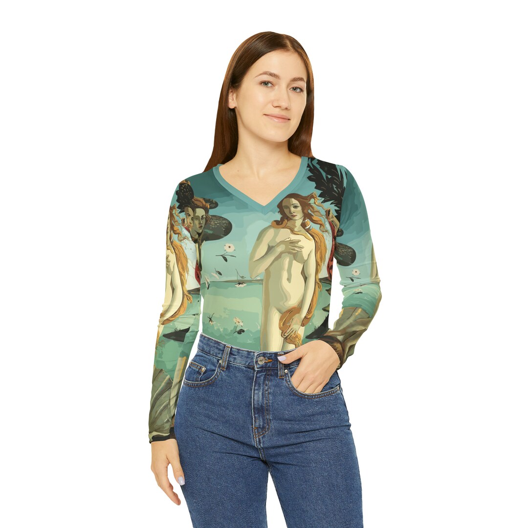 Birth of Venus Art V-neck Shirt, Renaissance Top - Etsy