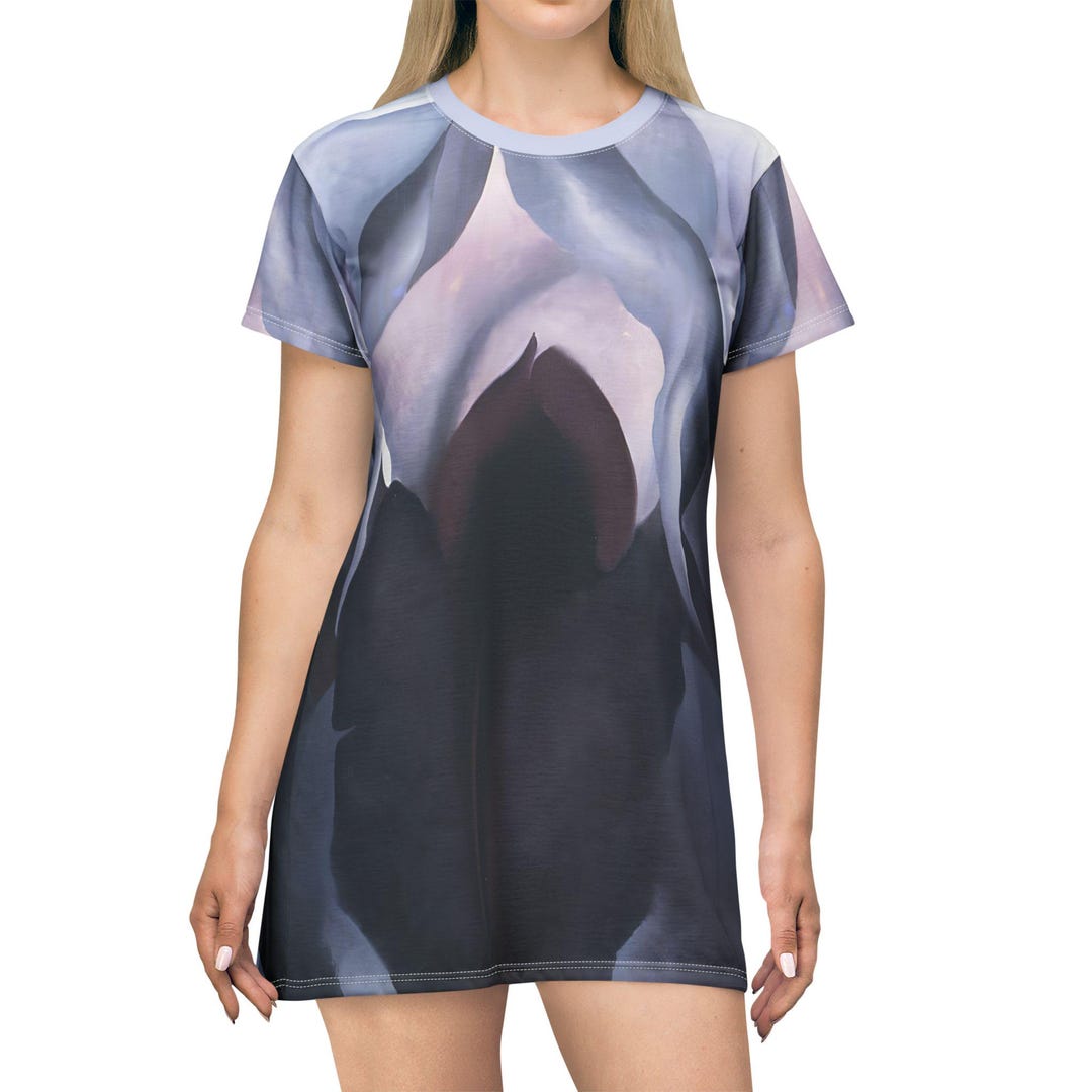 Georgia O'keeffe Black Iris Flower T-shirt Dress Masterpiece Iconic ...
