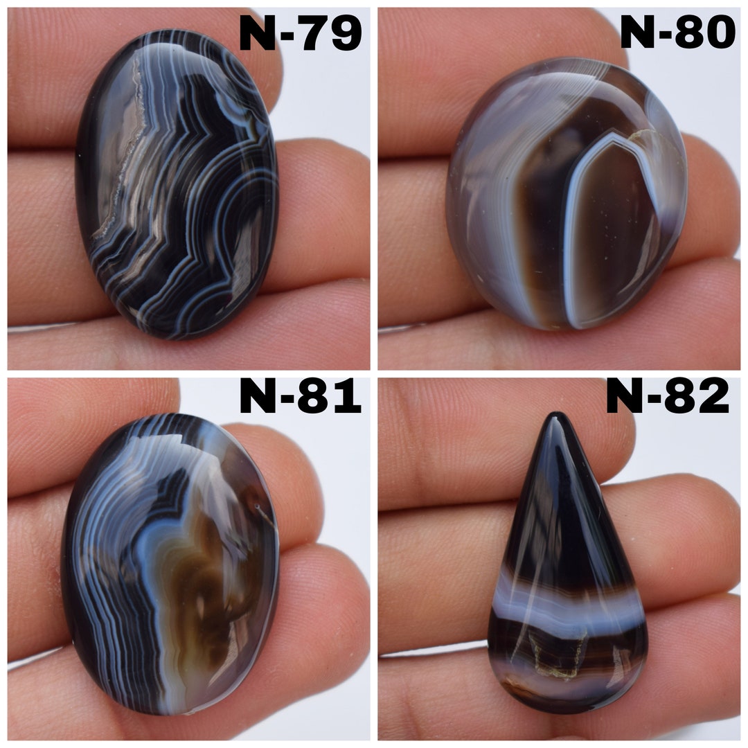 Natural Banded Onyx Cabochonbanded Black Onyx - Etsy