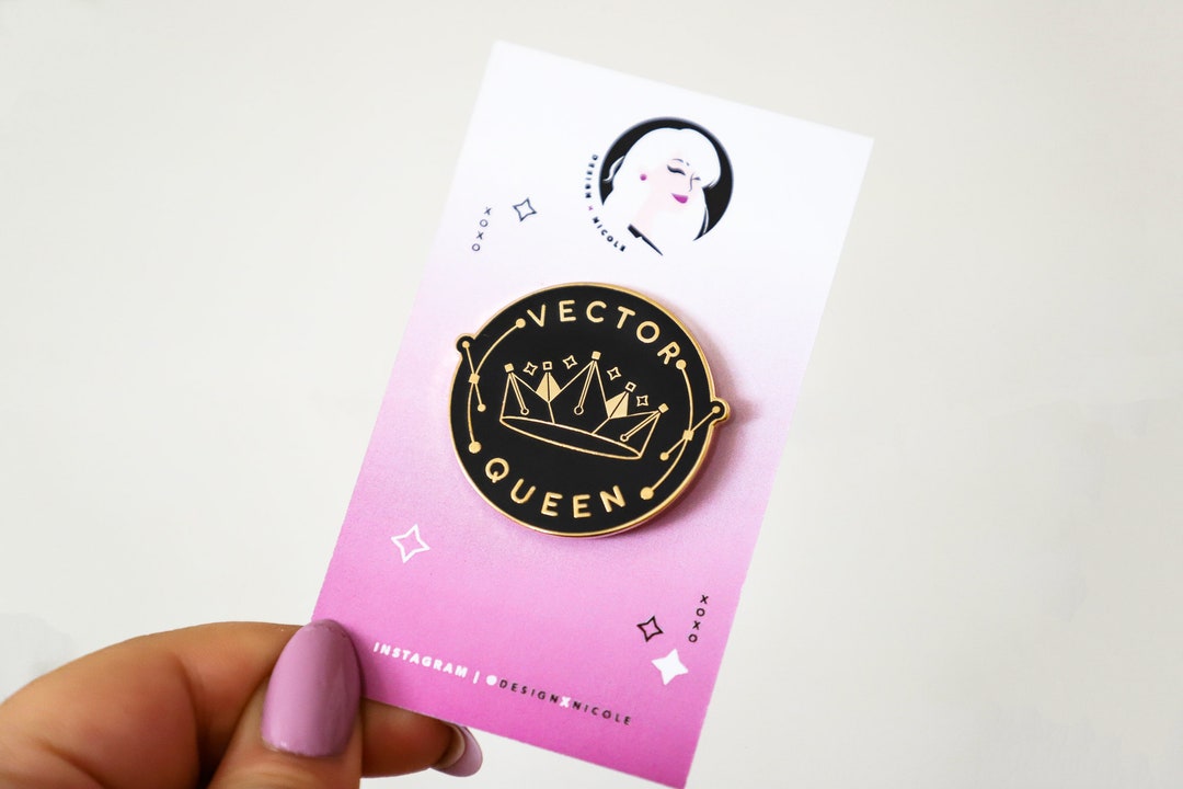 Vector Queen Enamel Pin Graphic Design Pin Gold design X - Etsy