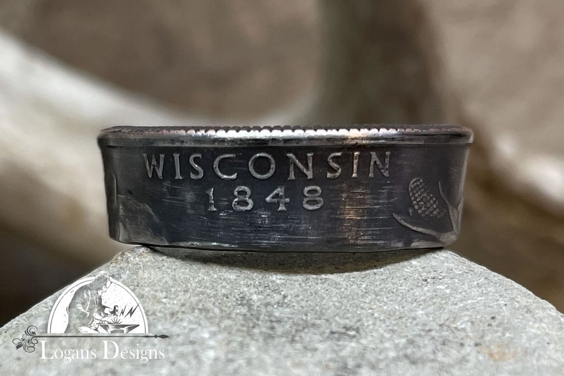 WISCONSIN US State Quarter Coin Ring Size 6-14 Coin Ring - Etsy