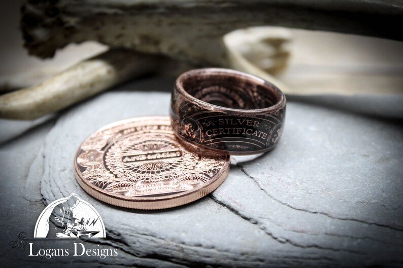 1 Dollar Bill Silver Certificate Coin Ring. Handcrafted 1 Oz | Etsy