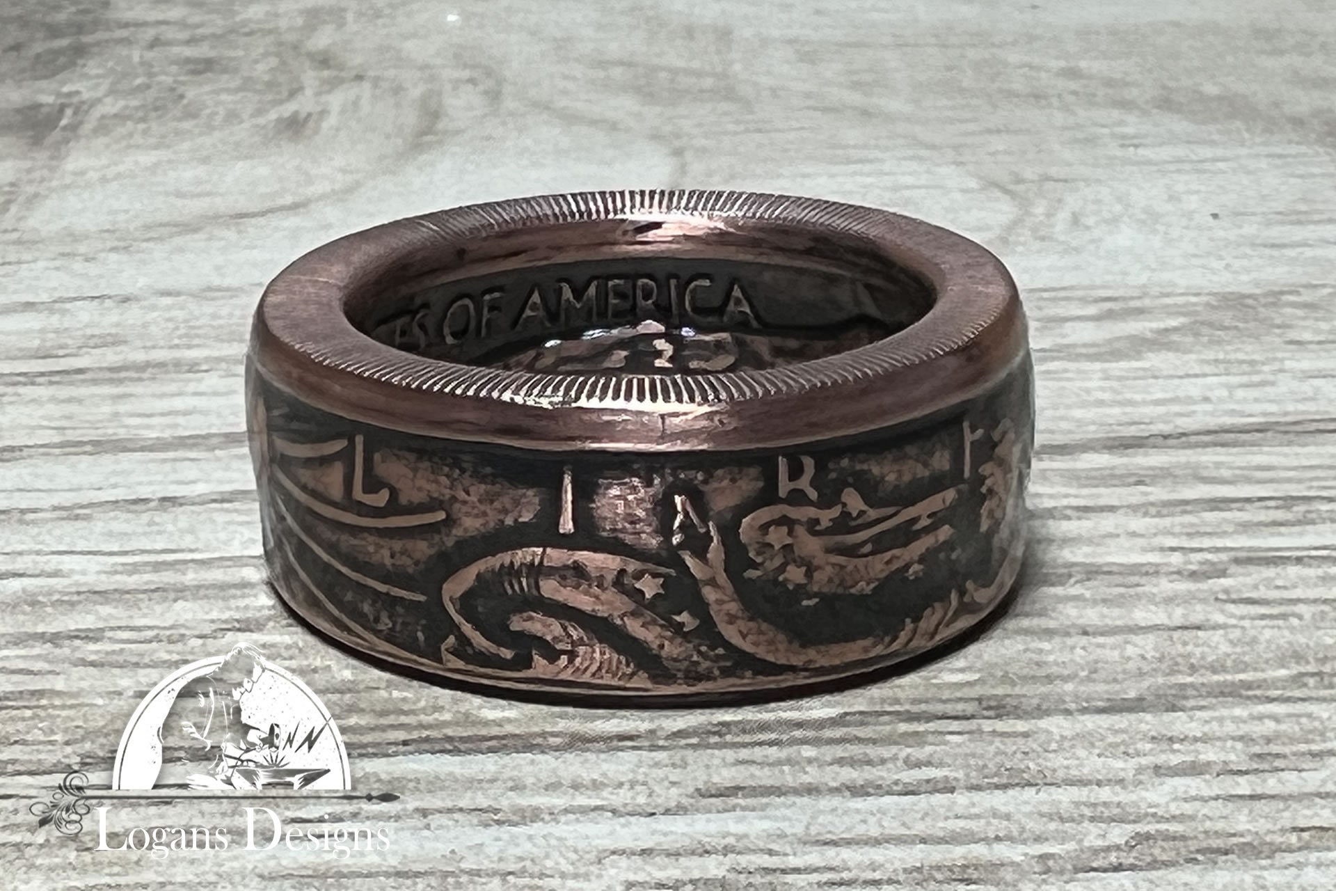 Copper Coin Ring - Walking Liberty - Made From 1 AVDP Ounce of .999 ...