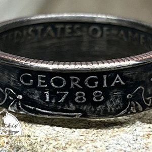 GEORGIA US State Quarter Coin Ring Size 6-14, Powder Coated, Coin ...