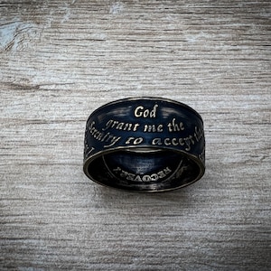Serenity Prayer AA Ring, Sobriety, AA Anniversary, Alcoholics Anonymous ...