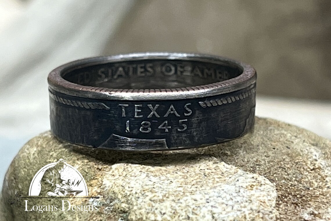 TEXAS US State Quarter Coin Ring Size 6-14 Powder Coated | Etsy