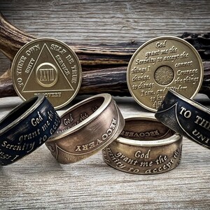 Serenity Prayer AA Ring, Sobriety, AA Anniversary, Alcoholics Anonymous ...