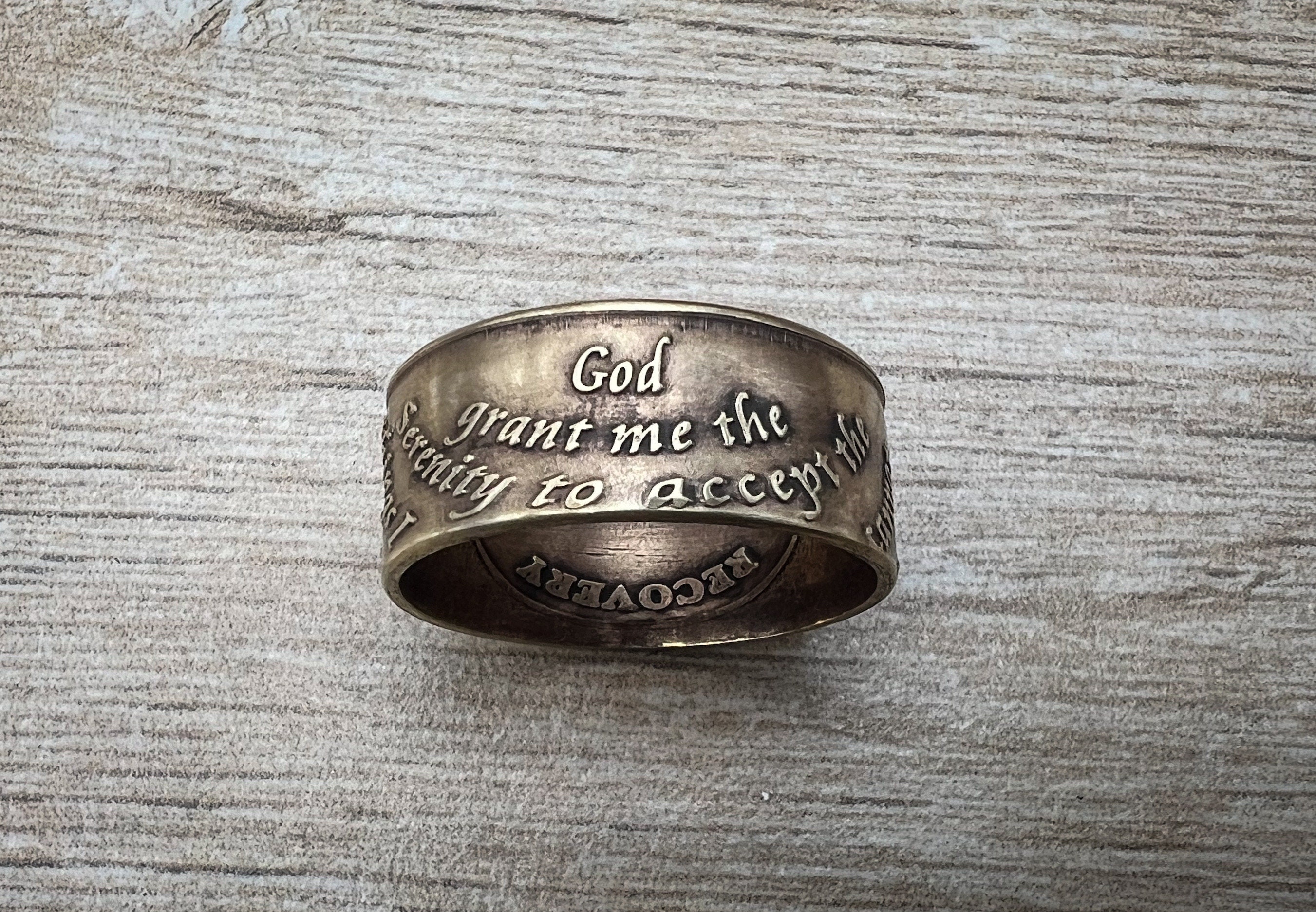 Serenity Prayer AA Ring, Sobriety, AA Anniversary, Alcoholics Anonymous ...