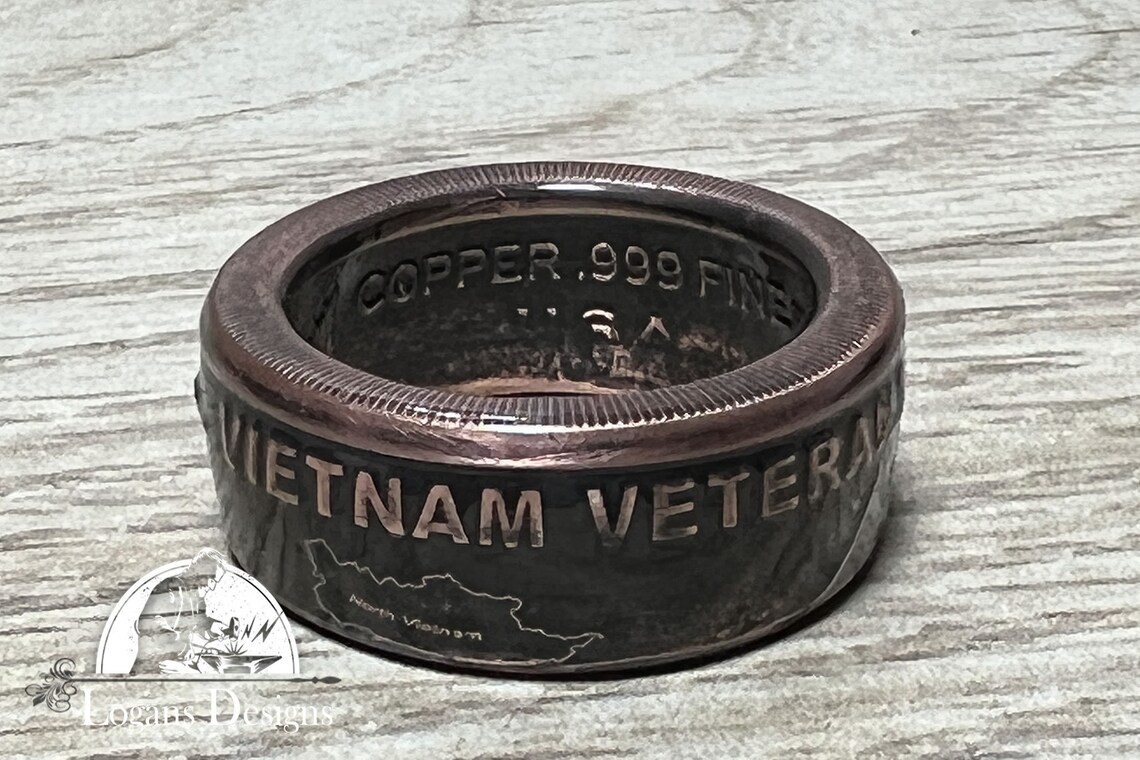 Copper Coin Ring Vietnam Veterans 1 Oz .999 Copper Coin - Etsy