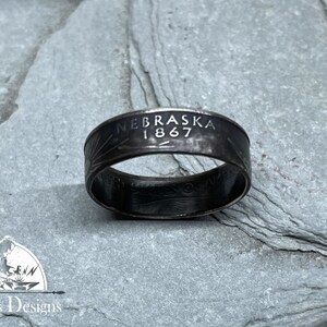 NEBRASKA US State Quarter Coin Ring Size 6-14, Powder Coated, Coin ...