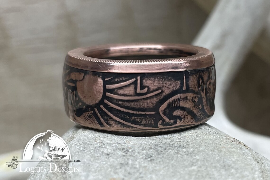 Copper Coin Ring Walking Liberty Made From 1 AVDP Ounce of | Etsy