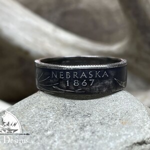 NEBRASKA US State Quarter Coin Ring Size 6-14, Powder Coated, Coin ...