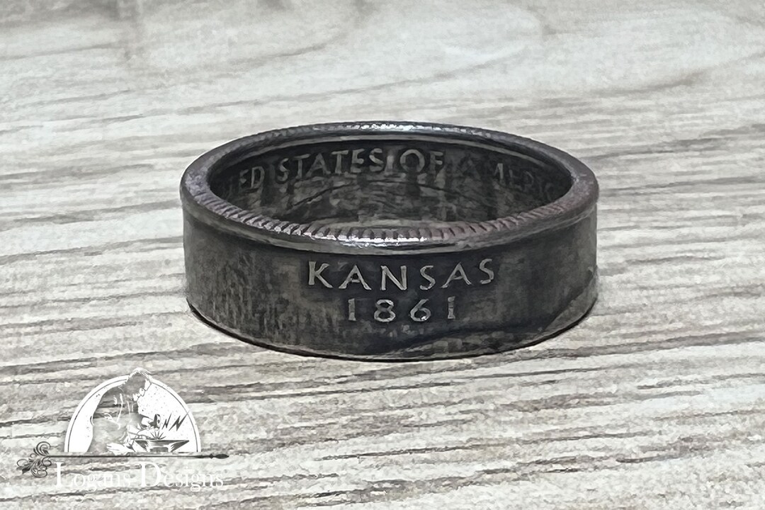 KANSAS US State Quarter Coin Ring Size 6-14, Coin Ring, Coin Jewelry ...