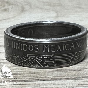 Mexican Coin Ring Powder Coated Ring Hand Made From Mexican Peso Coin ...