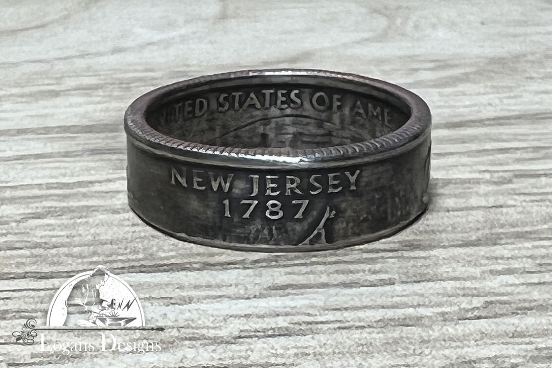NEW JERSEY US State Quarter Coin Ring Coin Jewelry State Coin Ring ...