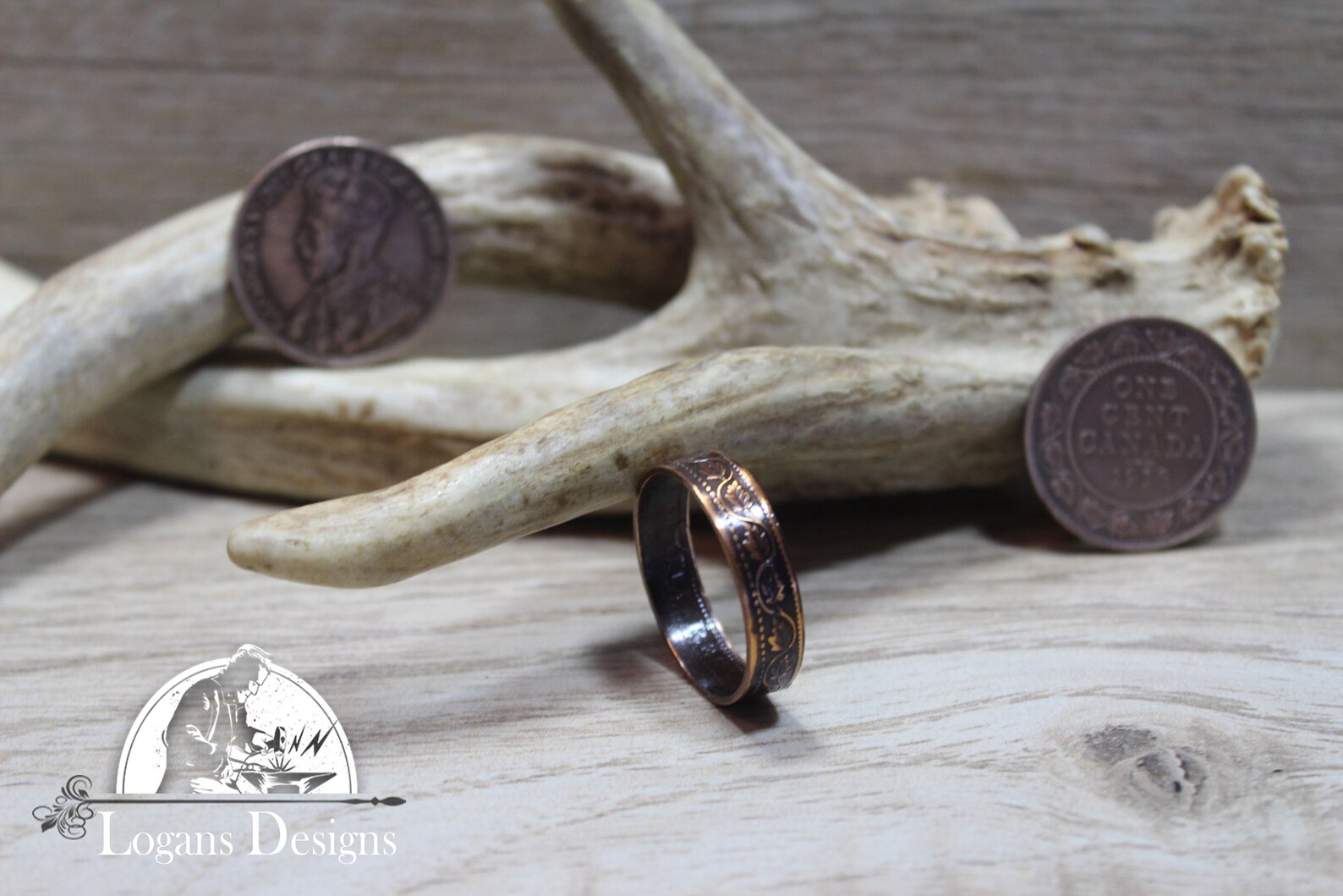 Canadian Large One Cent Coin Ring Sizes 4-12, Powder Coated - Etsy