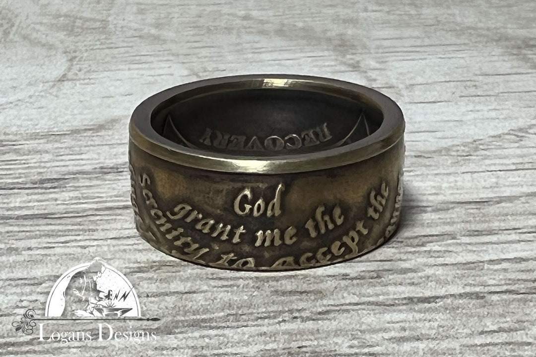 Serenity Prayer AA Ring Sobriety AA Anniversary Alcoholics - Etsy