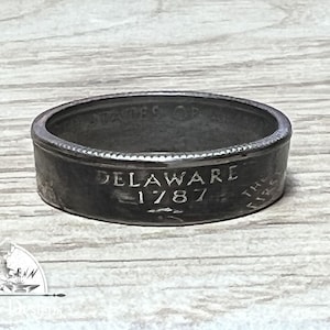 DELAWARE US State Quarter Coin Ring Size 6-14, Coin Ring, Coin Jewelry ...