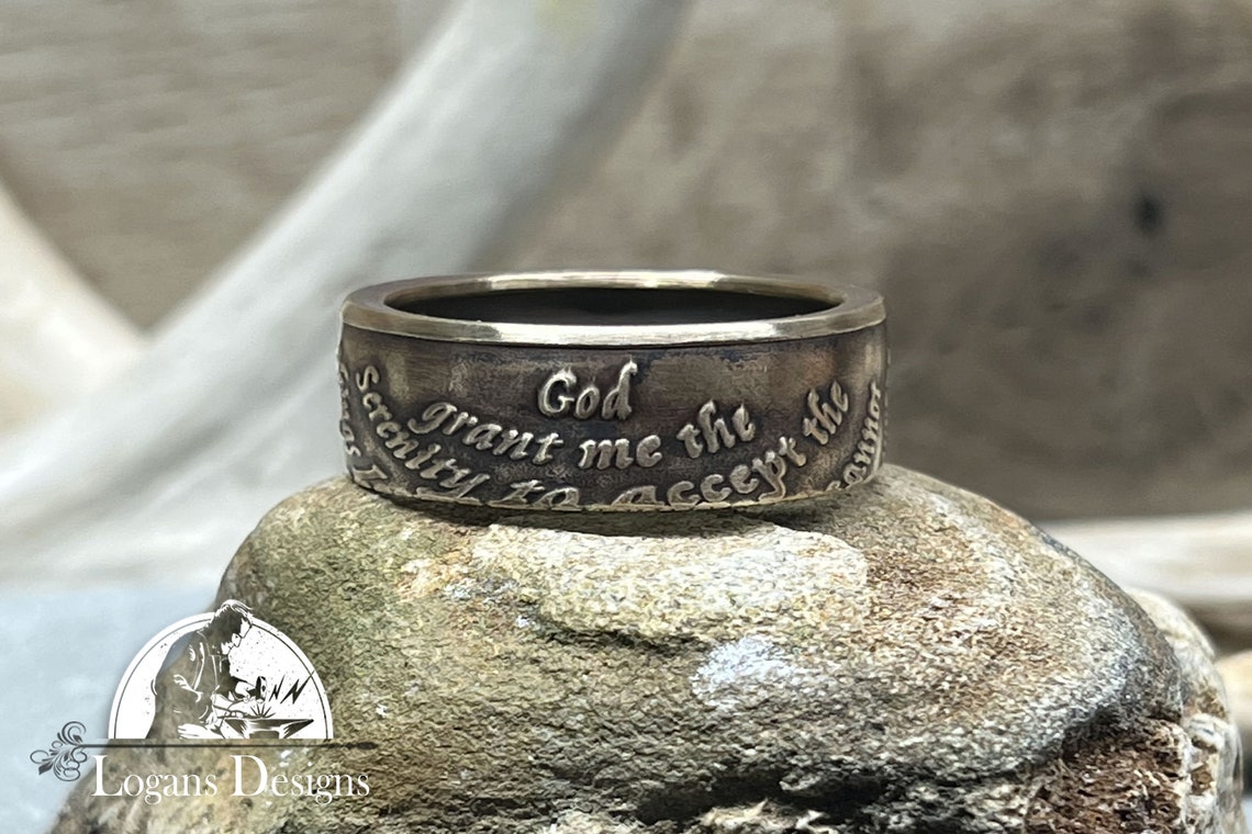 Serenity Prayer AA Ring Sobriety AA Anniversary Alcoholics - Etsy