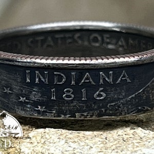 INDIANA US State Quarter Coin Ring Size 6-14, Coin Ring, Coin Jewelry ...