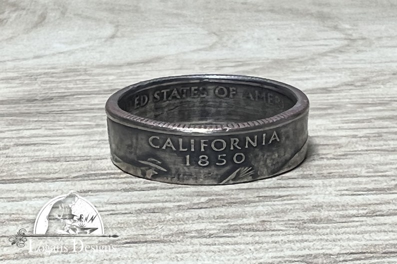 CALIFORNIA US State Quarter Coin Ring Size 6-14 Coin Ring - Etsy