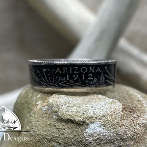 ARIZONA US State Quarter Coin Ring Size 6-14, Powder Coated, Coin ...