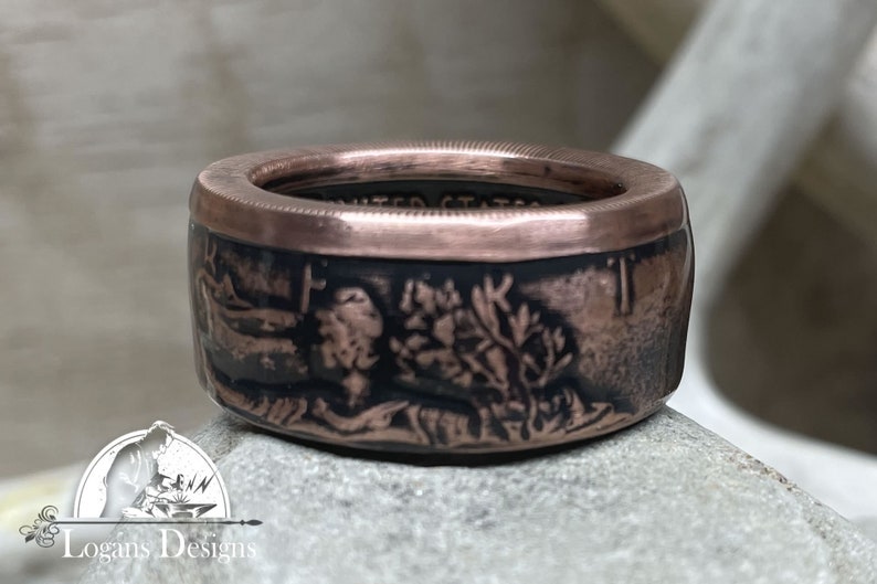 Copper Coin Ring Walking Liberty Made From 1 AVDP Ounce of | Etsy