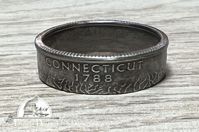 CONNECTICUT US State Quarter Coin Ring Size 6-14 Coin Ring - Etsy