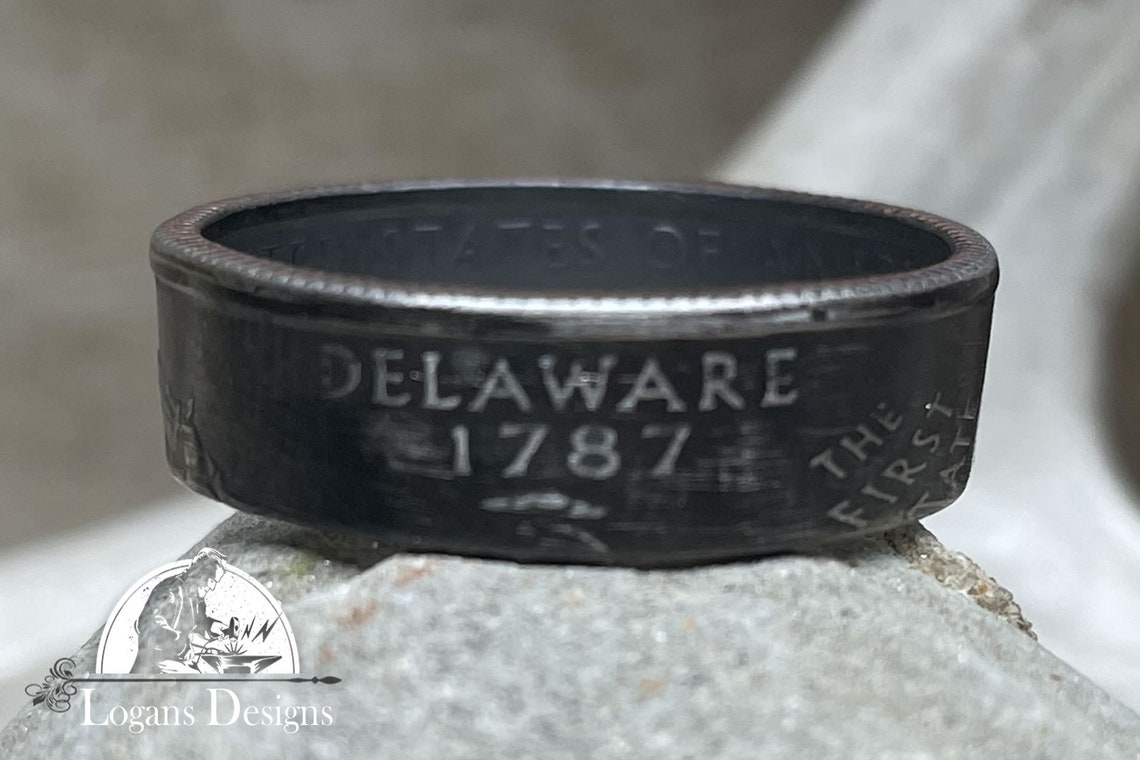 DELAWARE US State Quarter Coin Ring Size 6-14, Coin Ring, Coin Jewelry ...