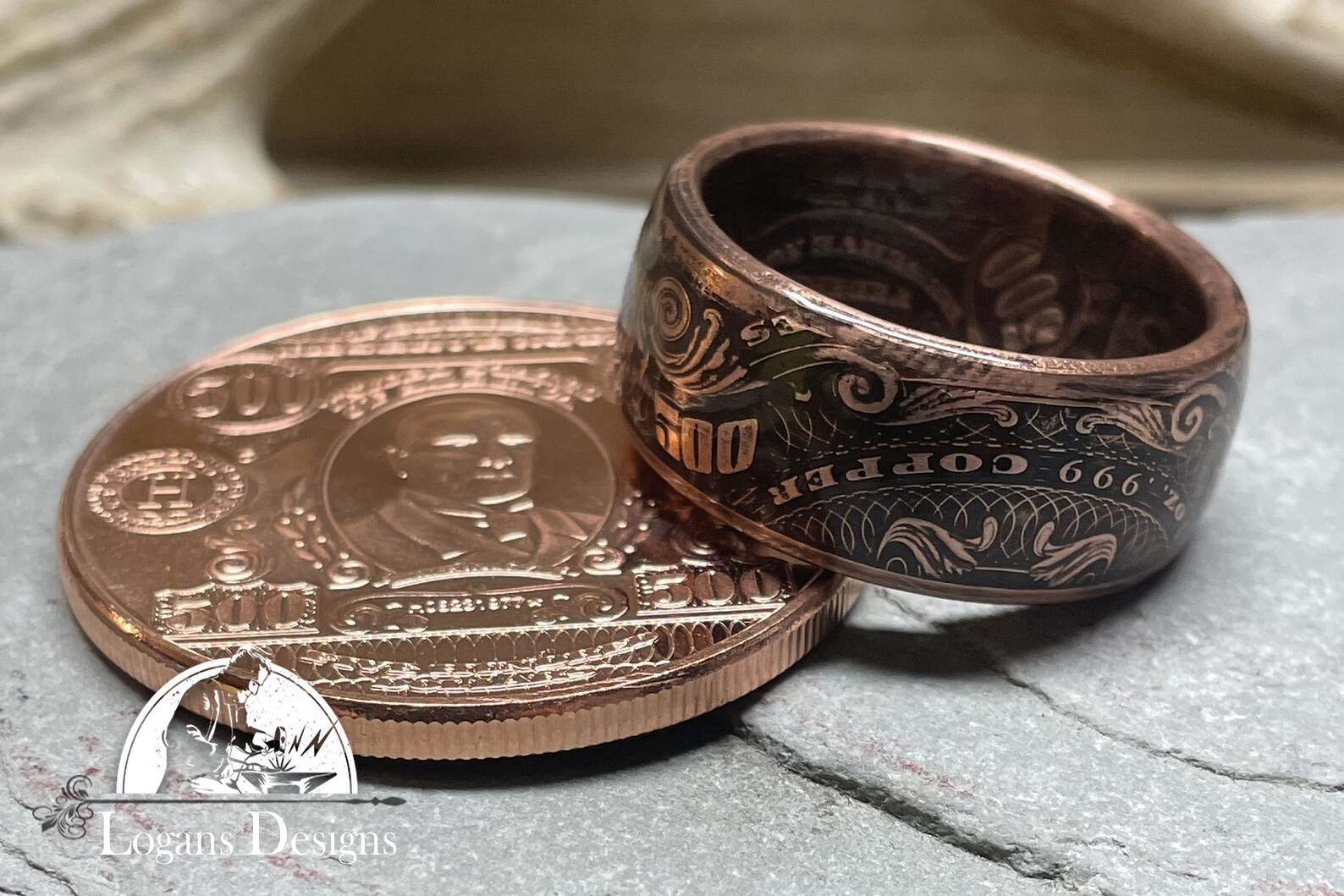 500-dollar Bill Silver Certificate Coin Ring. Handcrafted 1 Oz .999% ...