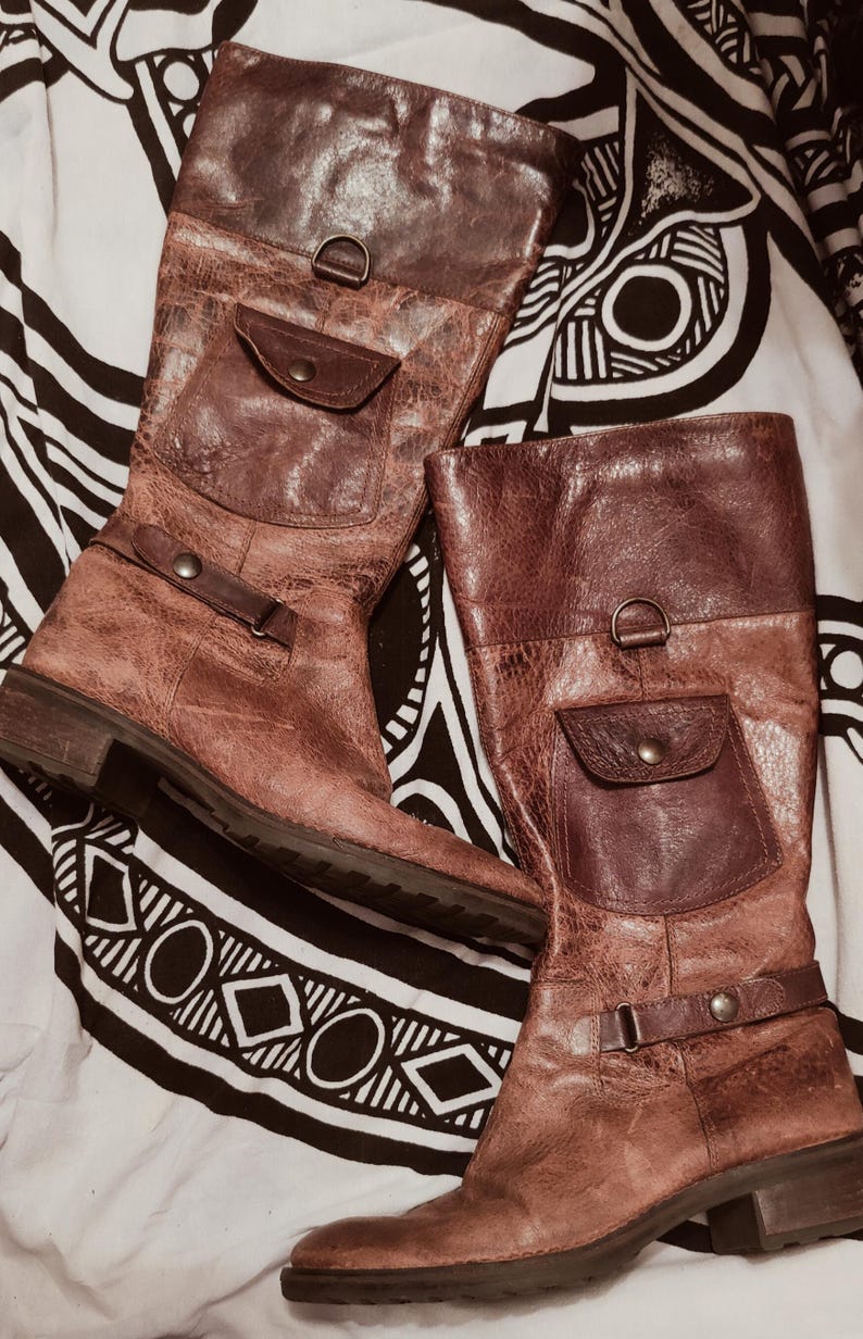 Sacht Young Distressed Leather Moto Boots (40) - Etsy