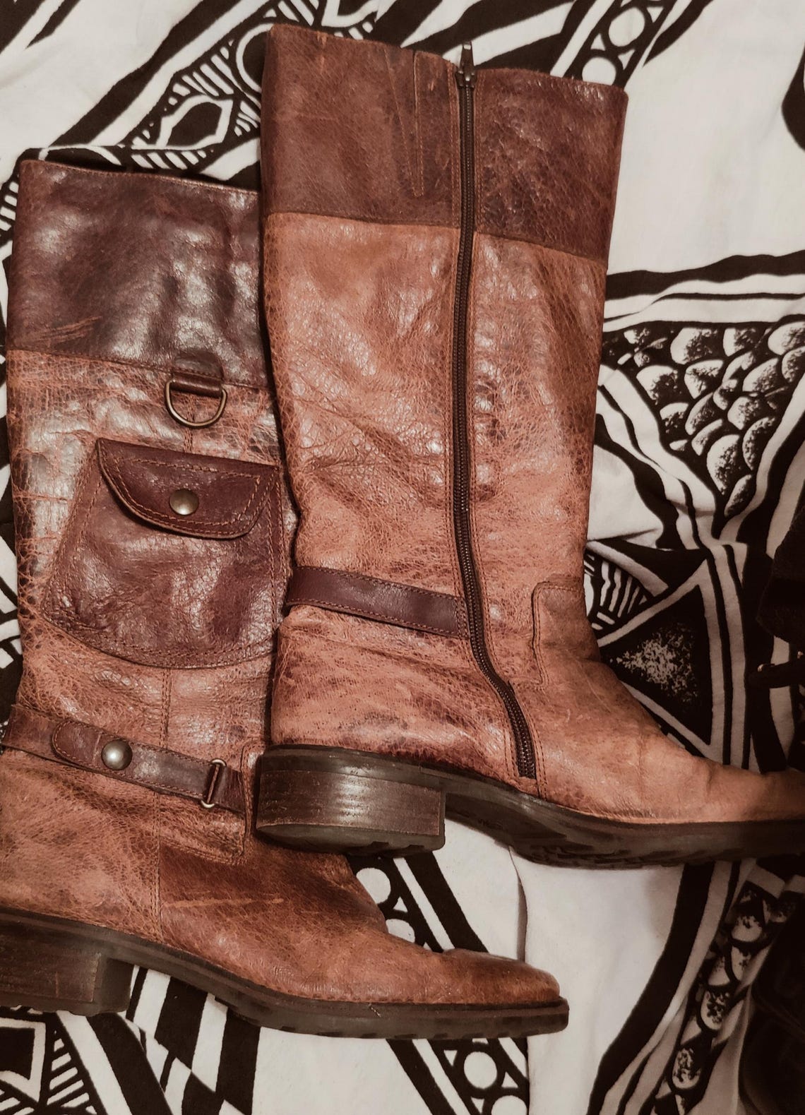 Sacht Young Distressed Leather Moto Boots (40) - Etsy