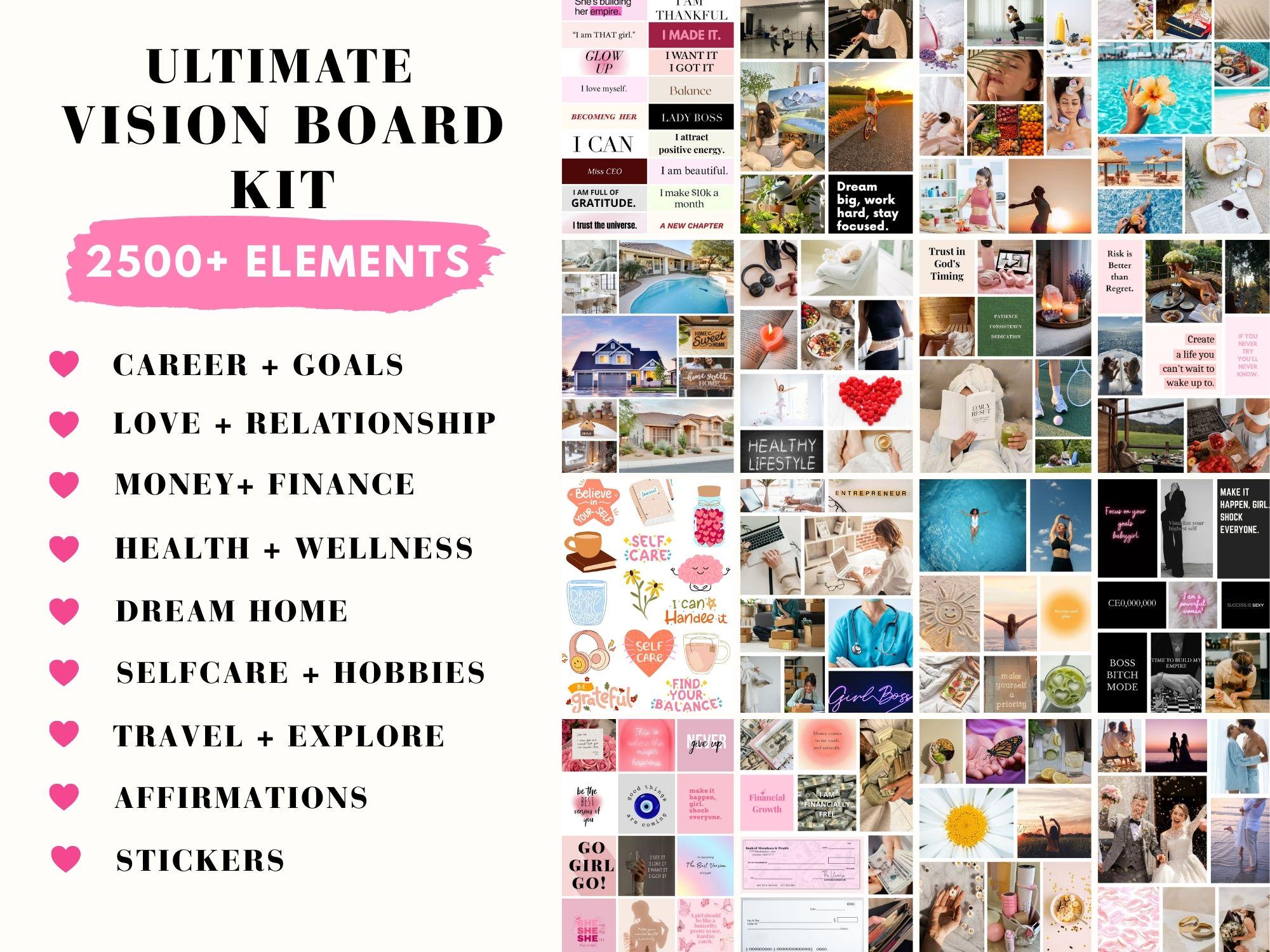 2026 Printable Vision Board Kit Bundle, 2500+ Images & Affirmations ...