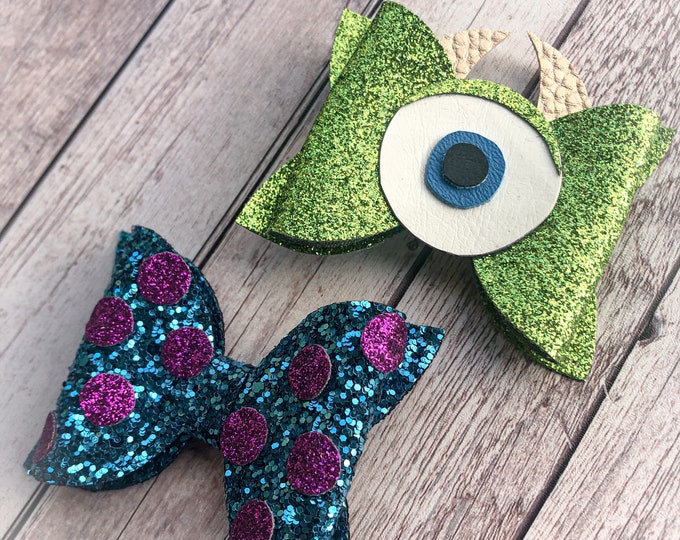 Monster Inc Inspired Hairbow Mike and Sully - Etsy