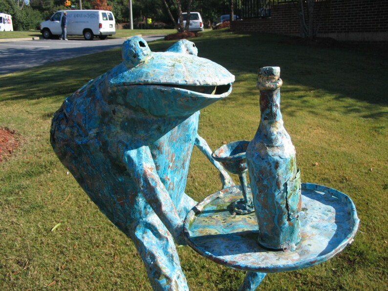 Waiting Tables Frog Sculpture Copper and Bronze by Beau Smith - Etsy