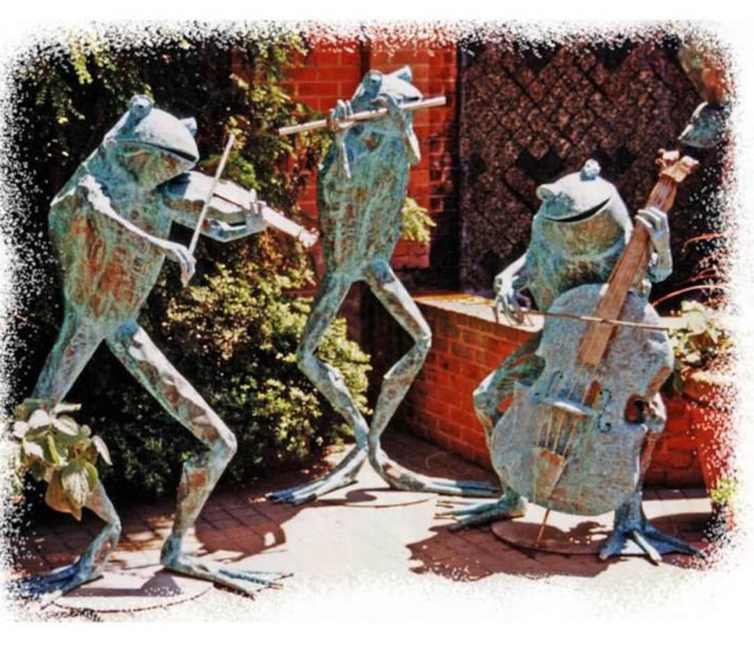 Musical Frog Trio of Human Sized Copper Frog Sculpture - Etsy