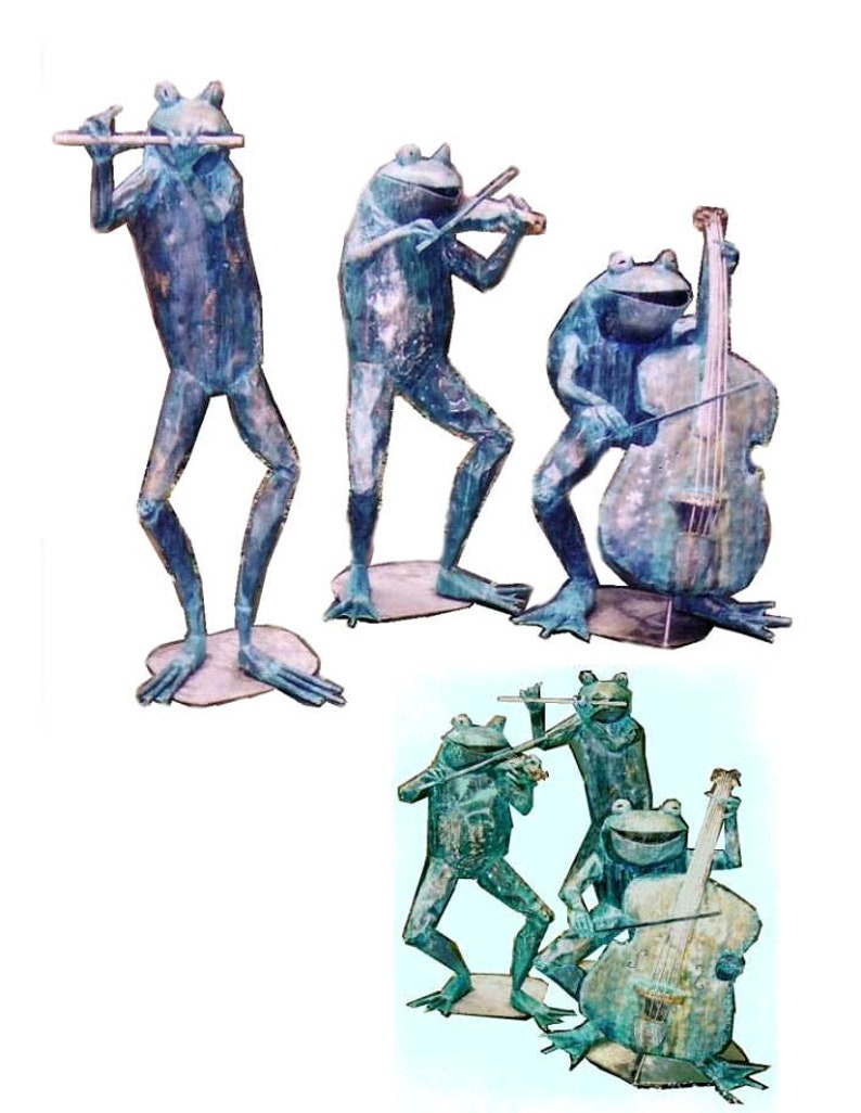 Musical Frog Trio of Human Sized Copper Frog Sculpture - Etsy