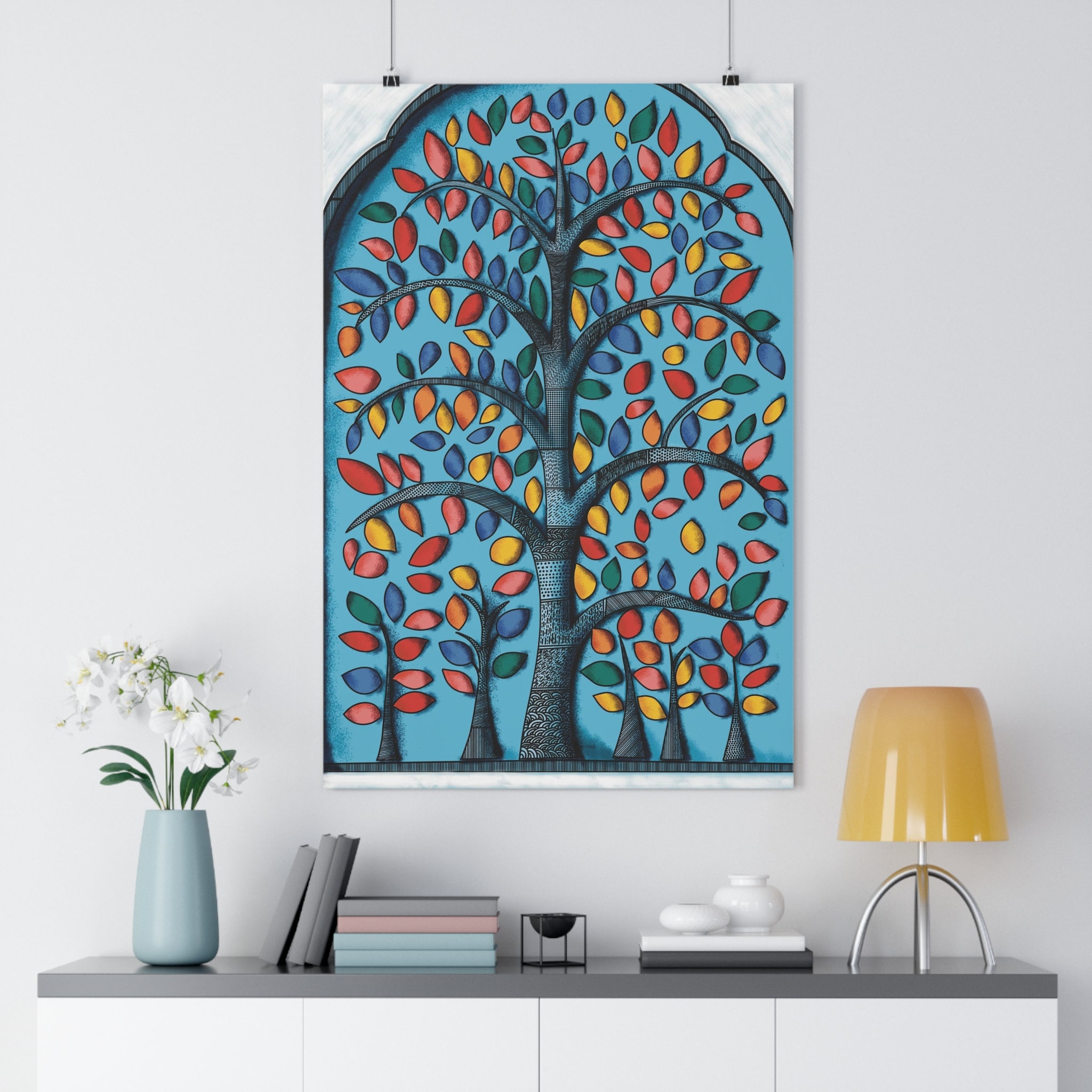 Gond Style Painting | Indian Folk Art | Whimsical Tree Painting ...