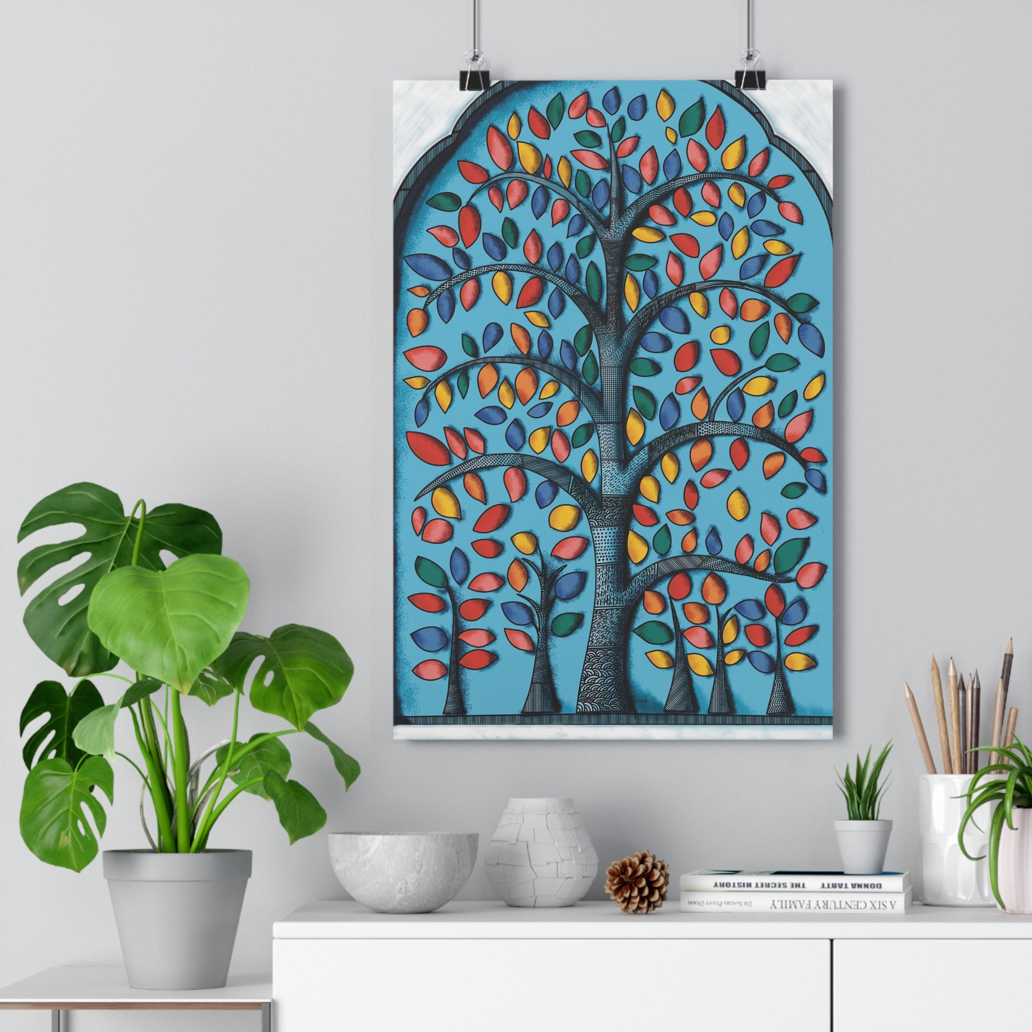Gond Style Painting | Indian Folk Art | Whimsical Tree Painting ...