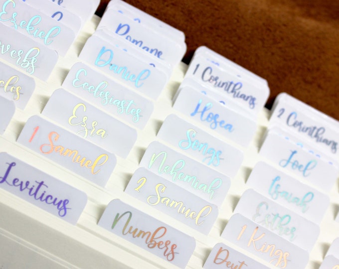 Colorful Bible Tabs | Printed Bible Tab Stickers | Books of the Bible ...
