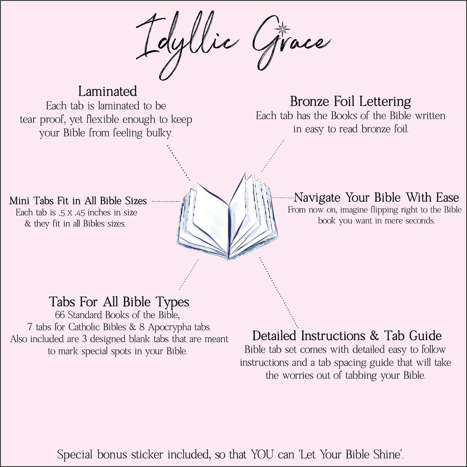 Mini Blushing Pink Gold Foil Bible Tabs Standard & - Etsy