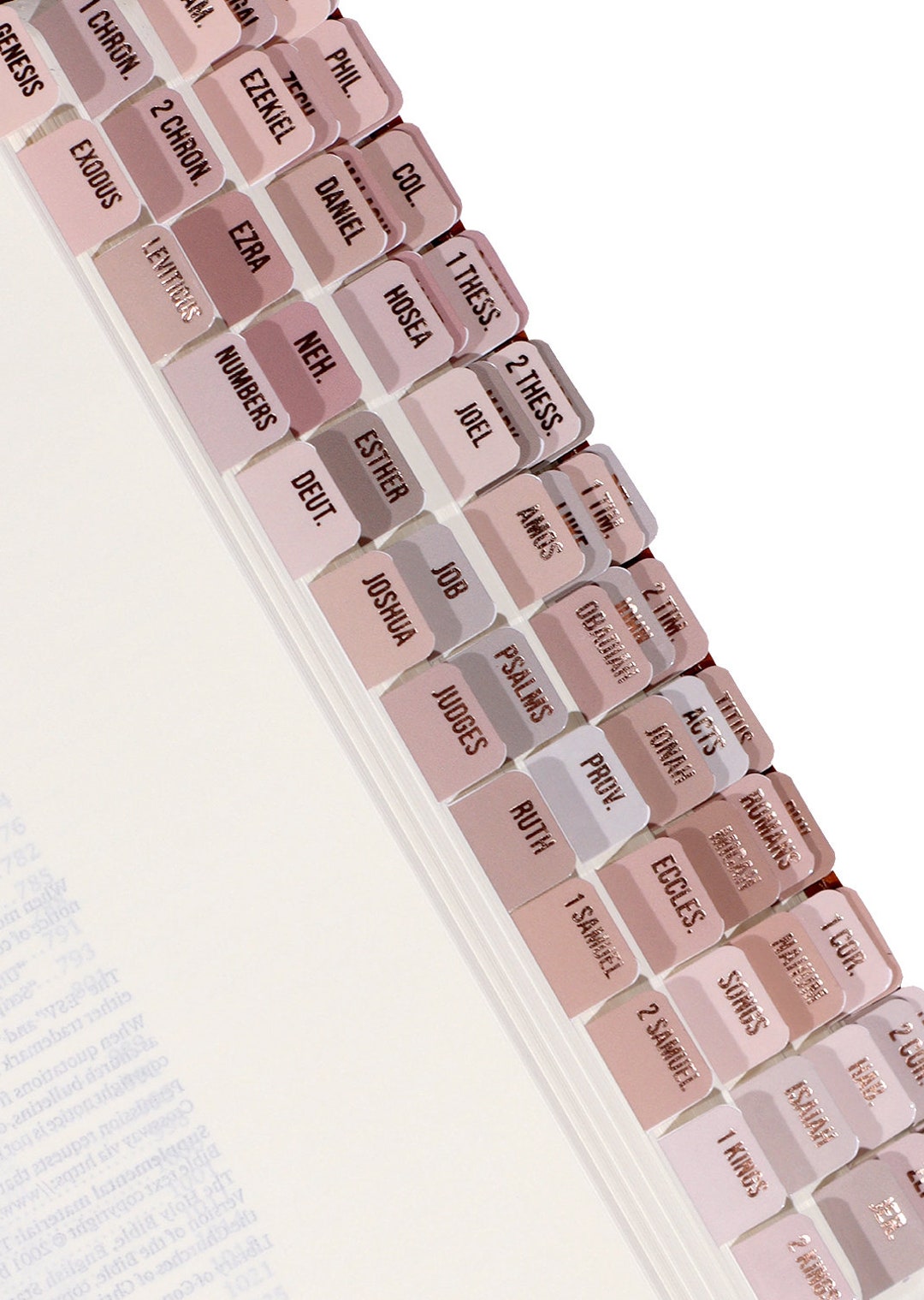 Mini Elevated Rose Gold Foil Bible Tabs Standard & Catholic/apocrypha ...