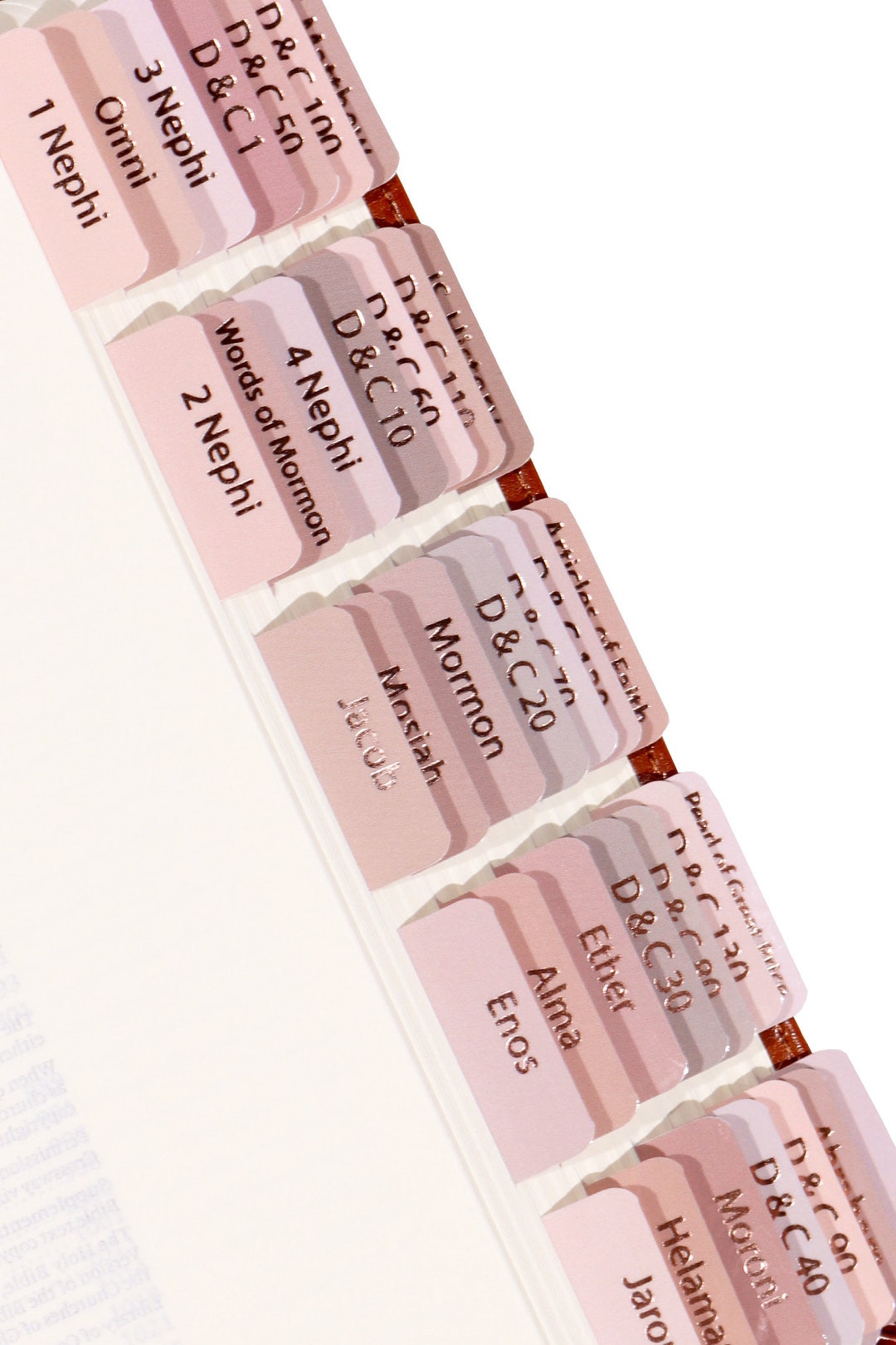 Book of Mormon Tabs - Elevated - Rose Gold Foil - Book of Mormon ...