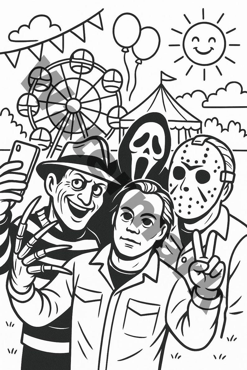 Slasher Summer: Horror Coloring Pages for Everyone! - Etsy