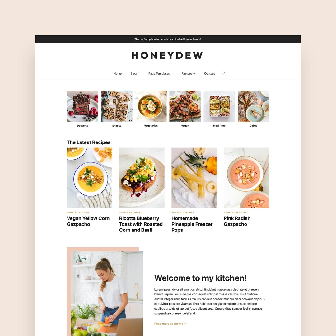 Honeydew Wordpress Theme for Food Blogs | Kadence Theme | Fully Customizable, Mobile-friendly ...