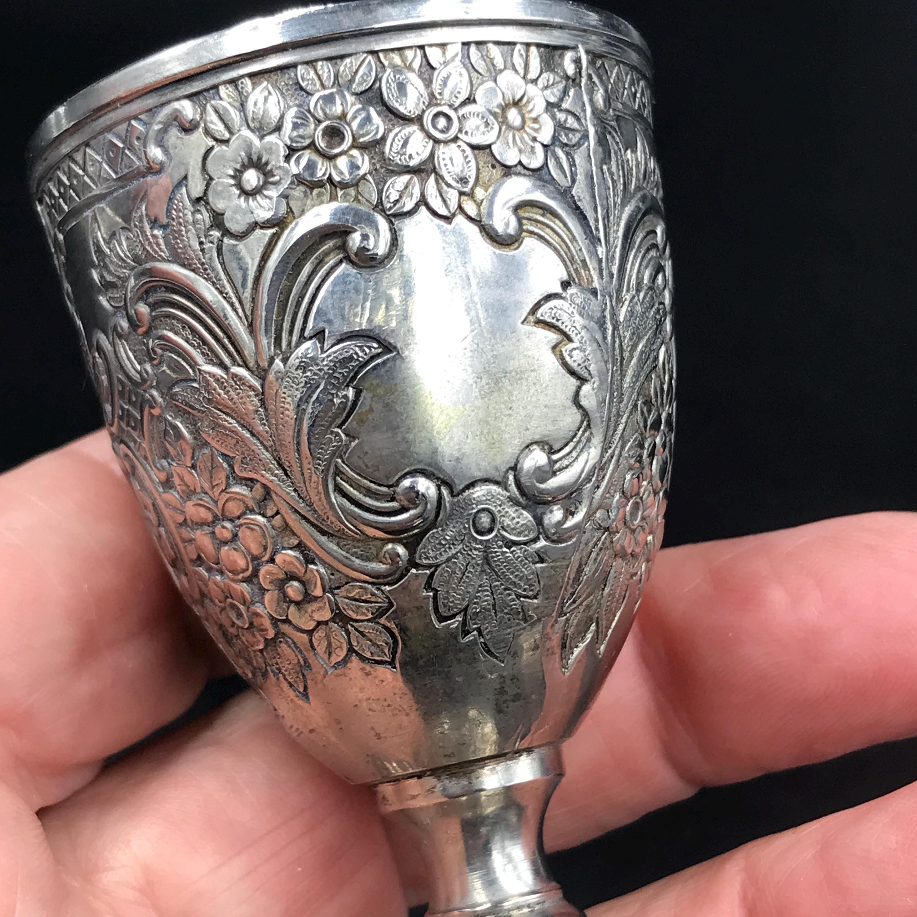 Corbell & Co. Electroplated Silver Goblets - Miniature Port Sherry ...