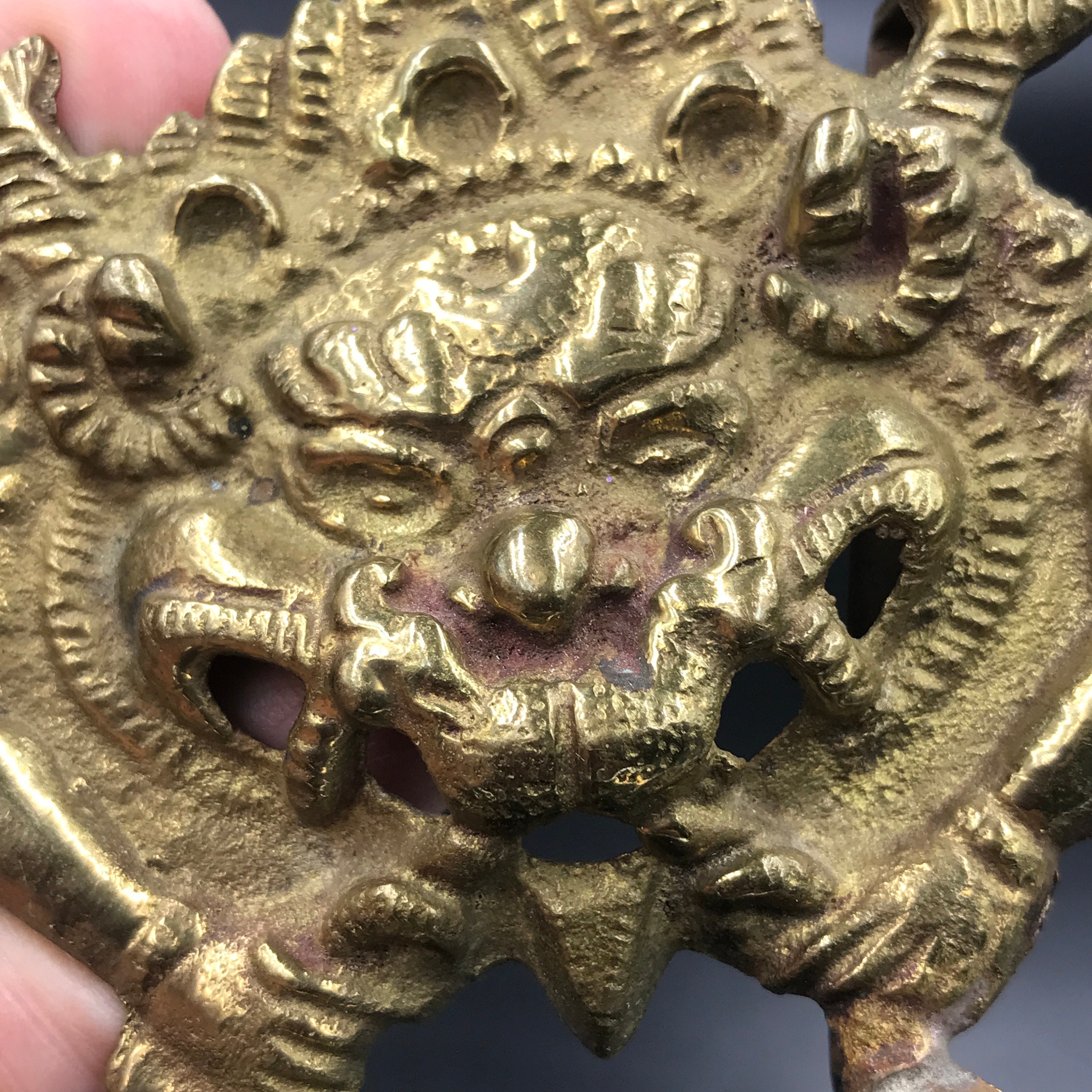 Vintage Brass Cheppu Belt Buckle: Himalayan Mythical Creature - Etsy