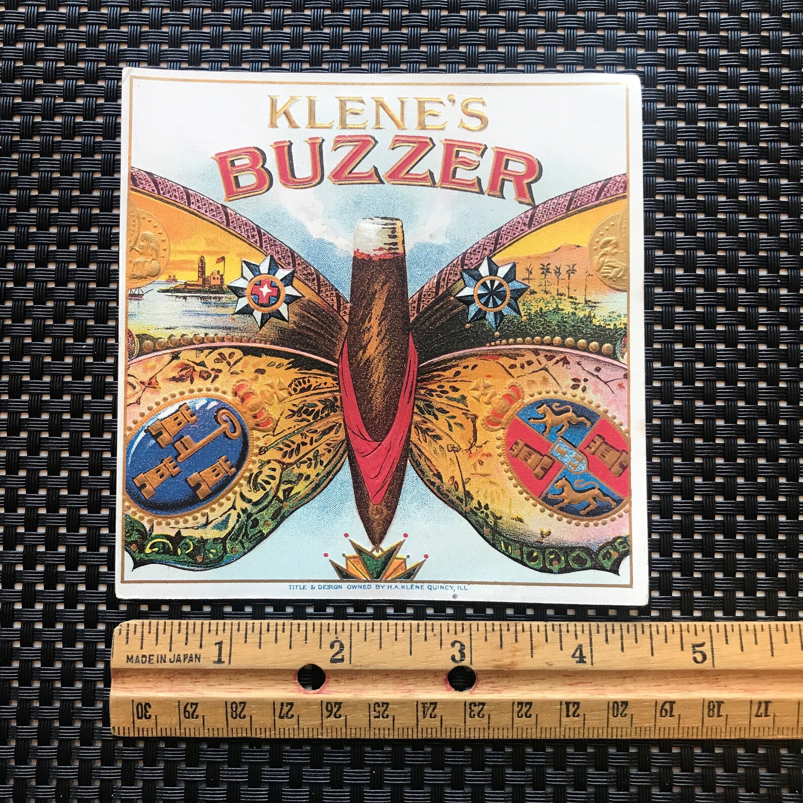1920s Original KLENE'S BUZZER Brand Embossed Cigar Label, Antique Klene ...